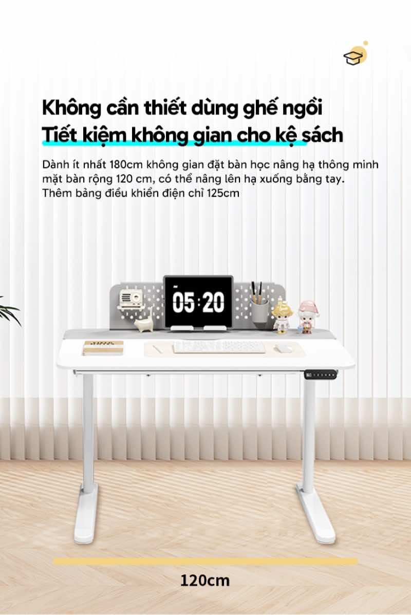 Bàn học làm việc nâng hạ điện A12001